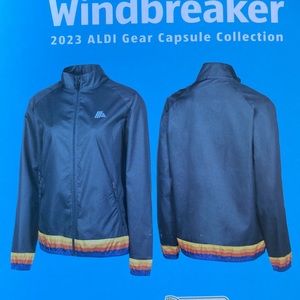 Aldi | Jackets & Coats | Aldi Small Navy Blue Windbreaker Jacket Zip Up ...